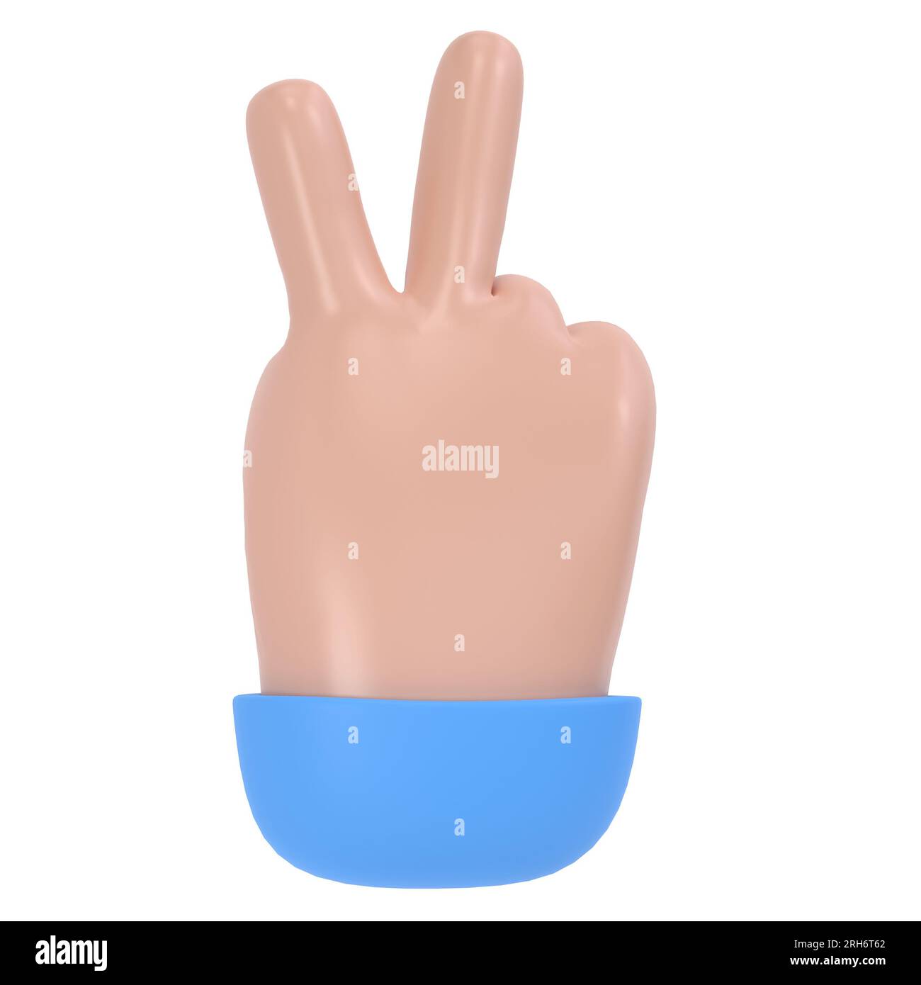 3d hand victory icon illustration. Two fingers social icon. Cartoon ...