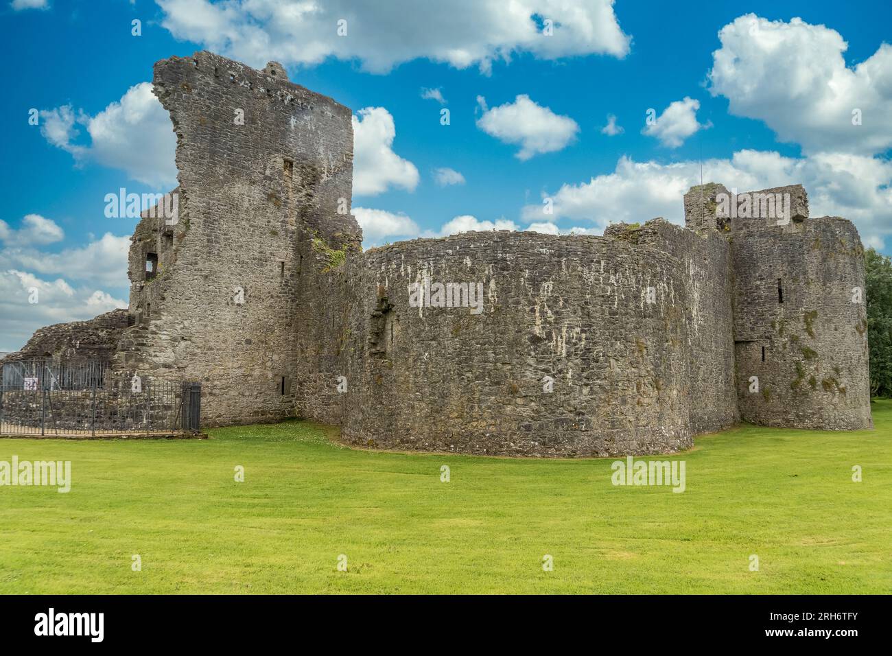 Aerial view of Ballymote castle ruined Anglo Norman castle in Cannacht ...