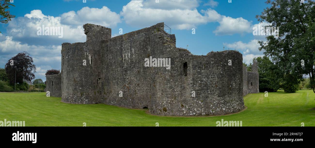 Aerial view of Ballymote castle ruined Anglo Norman castle in Cannacht ...