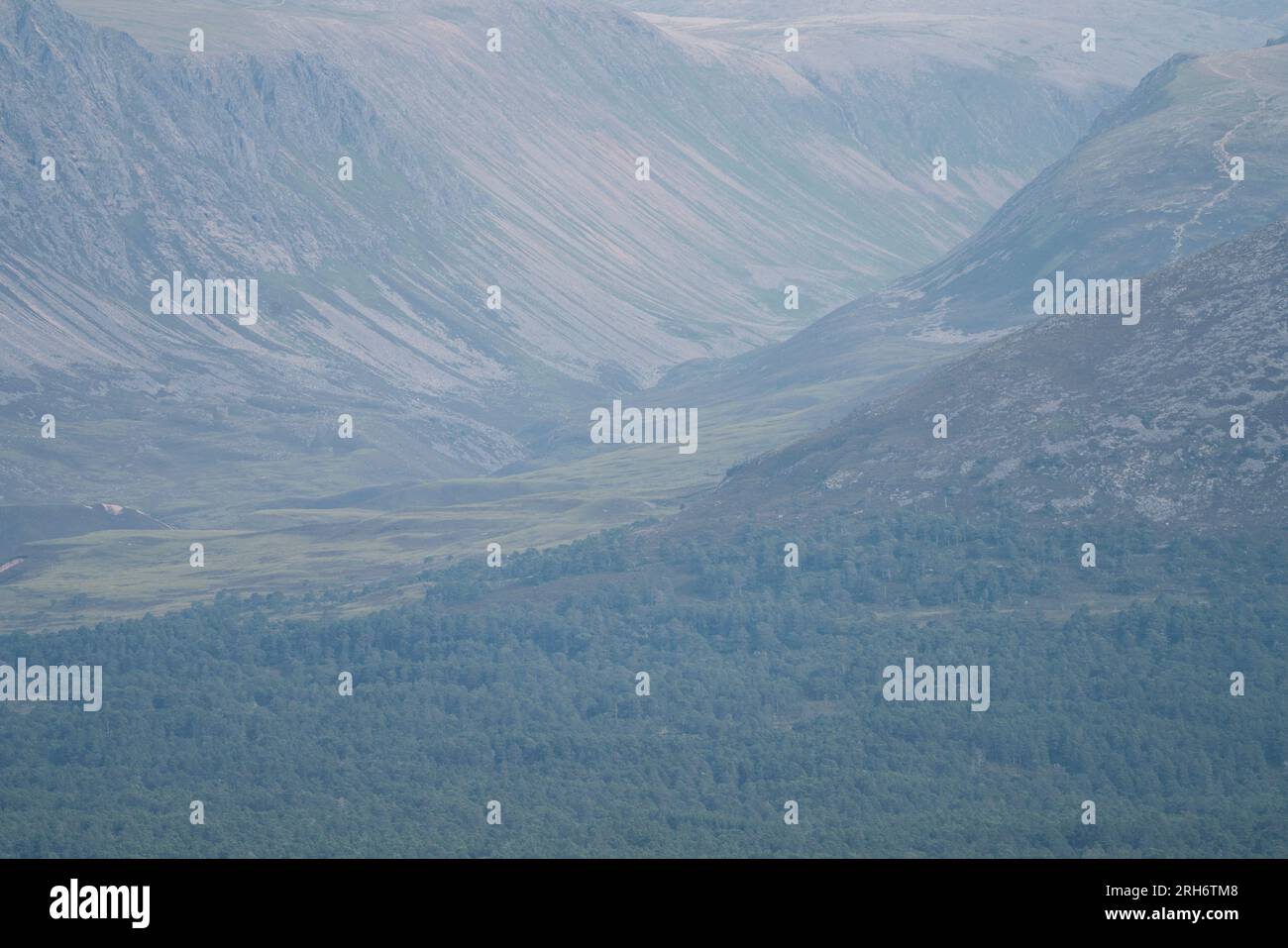 The Cairngorm Mountains, viewed from Craigellachie, Aviemore, Scotland ...