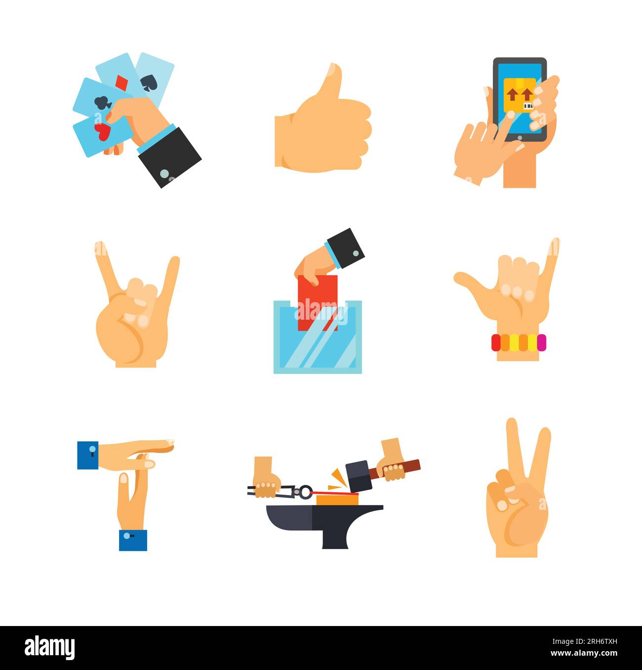 Hand signs icon set Stock Vector Image & Art - Alamy