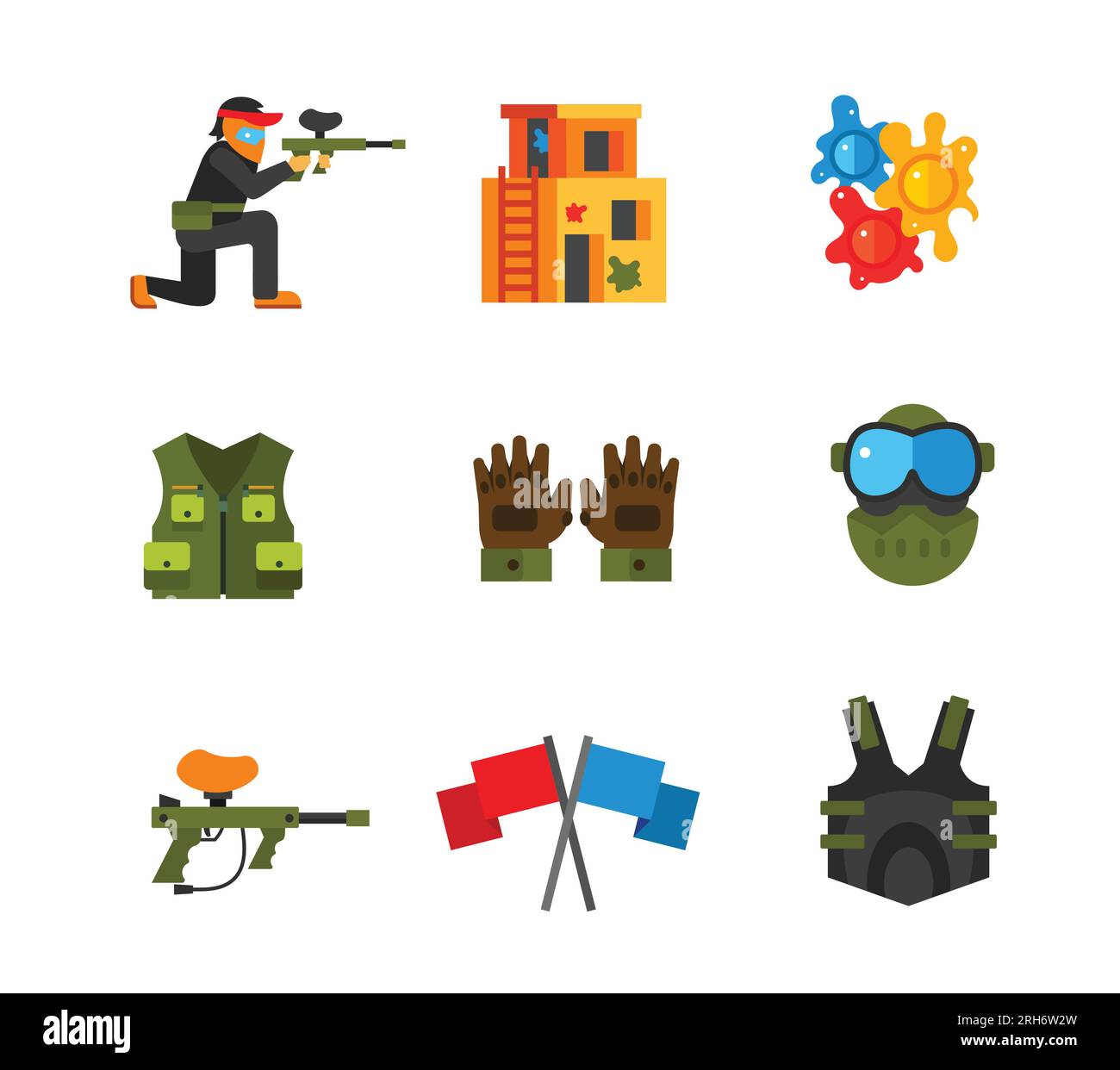 Paintball icon set Stock Vector Image & Art - Alamy