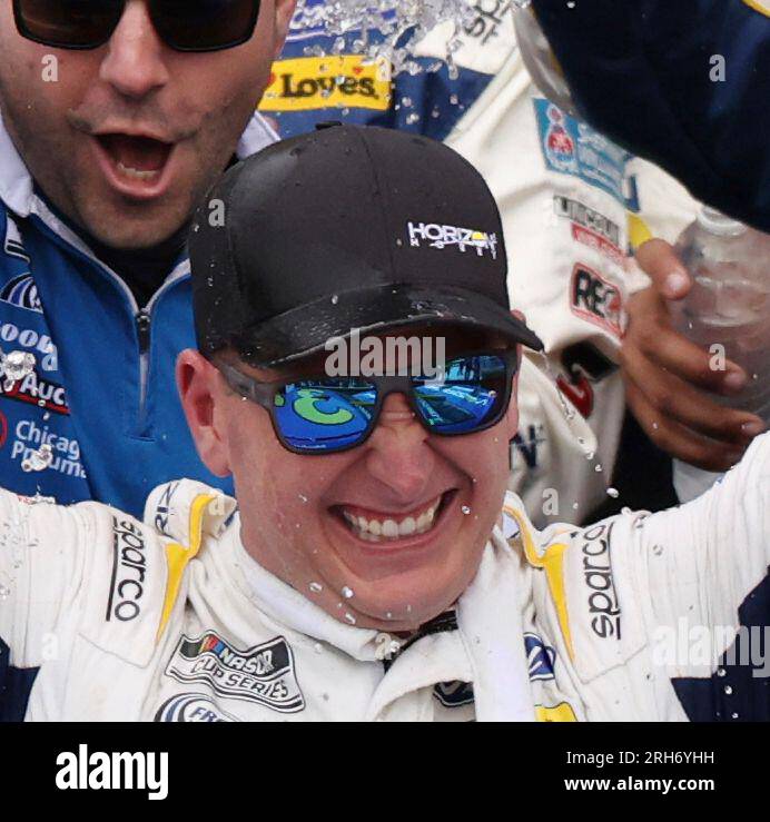 INDIANAPOLIS, IN - AUGUST 13: NASCAR driver Michael McDowell reacts in ...