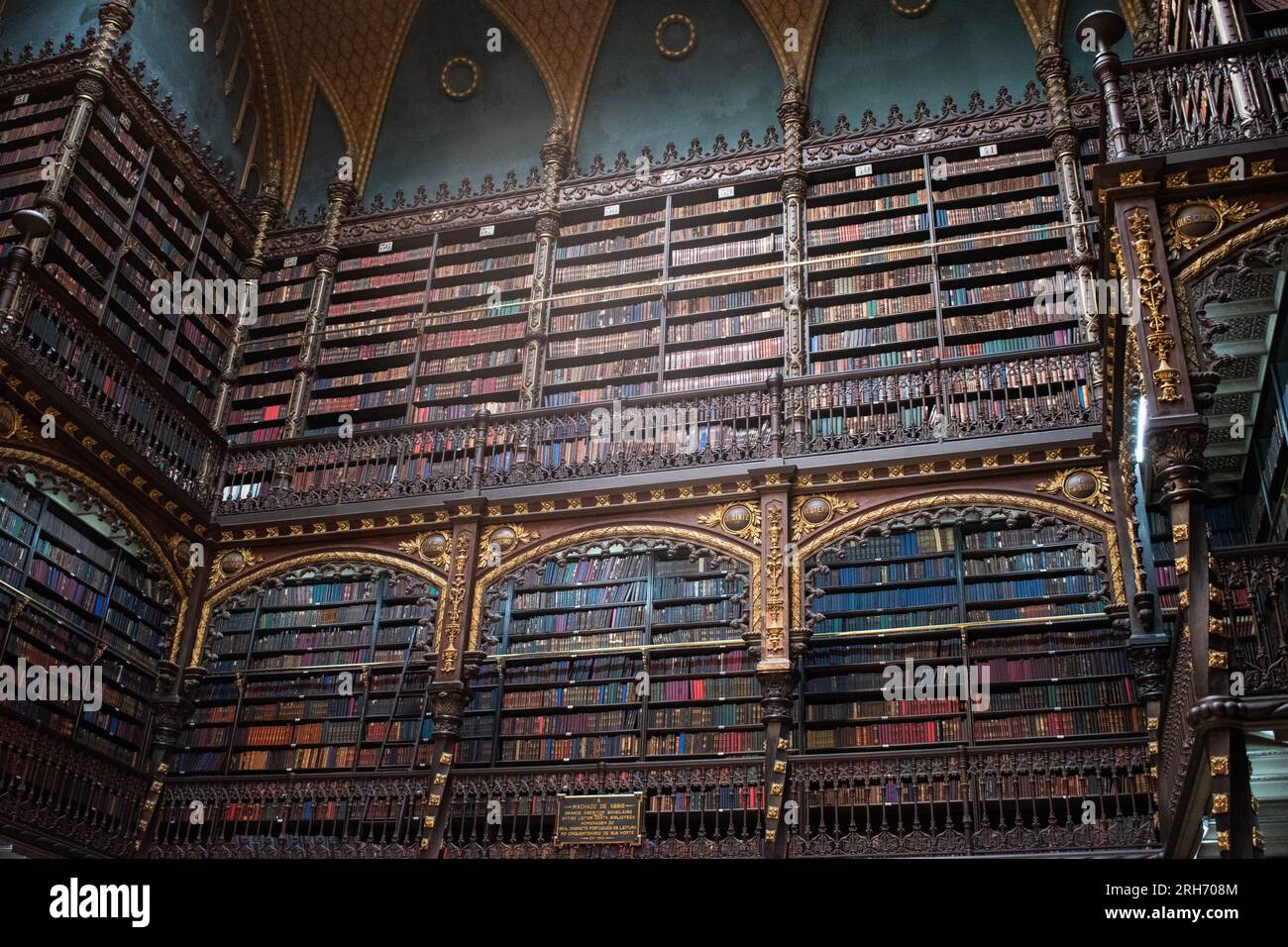Rio de Janeiro, Brazil: ancient books in the reading room of Royal ...