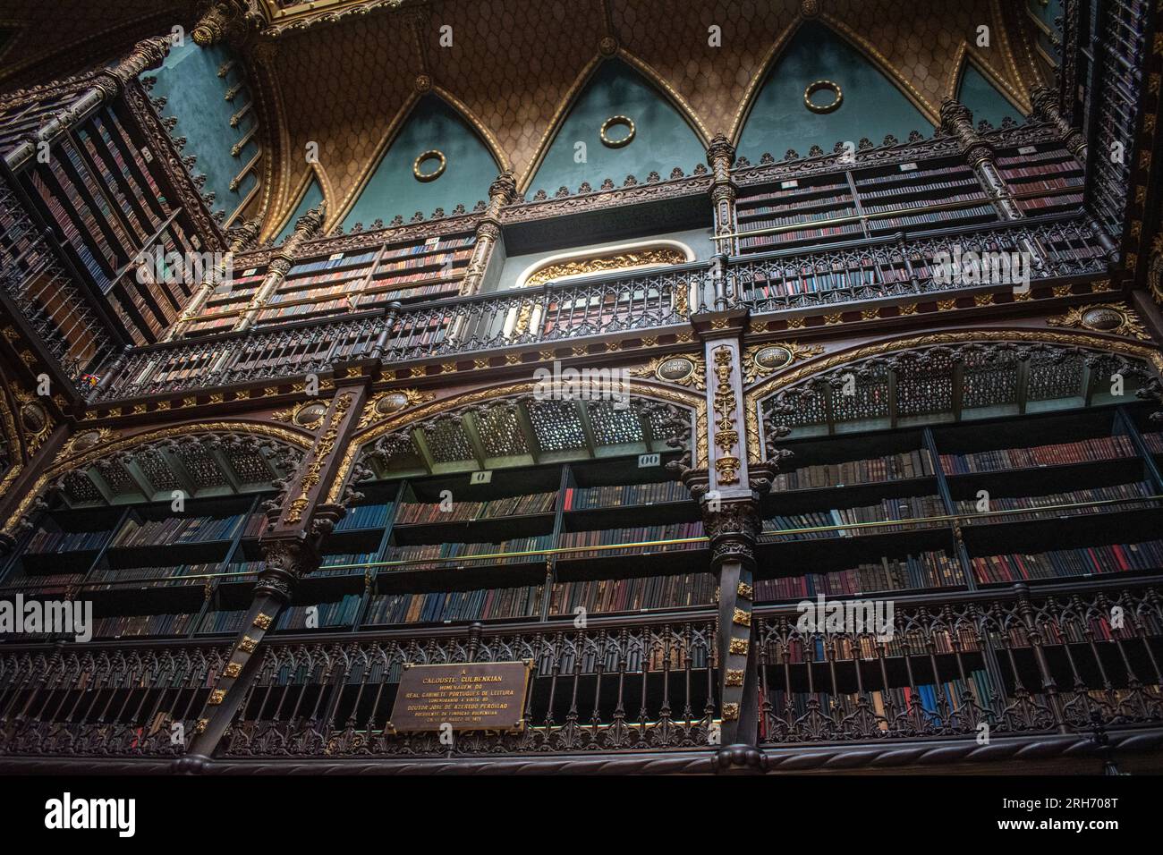 Rio de Janeiro, Brazil: ancient books in the reading room of Royal ...