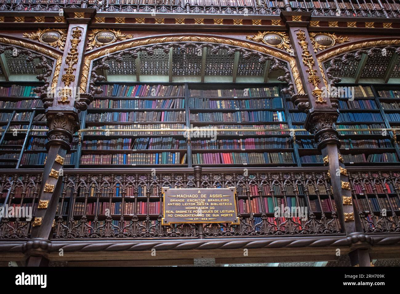 Rio de Janeiro, Brazil: ancient books in the reading room of Royal ...