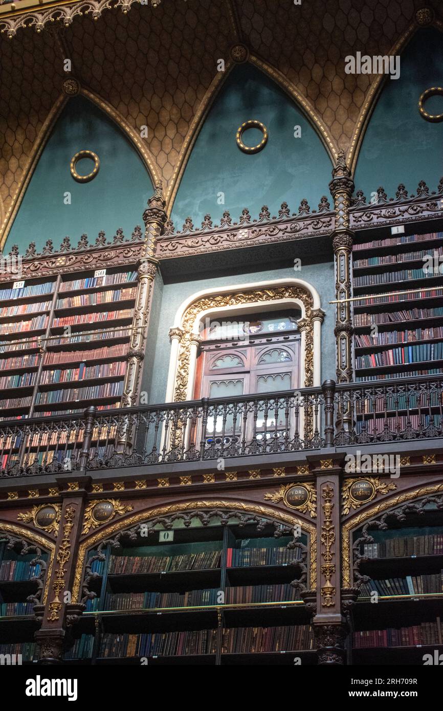Rio de Janeiro, Brazil: ancient books in the reading room of Royal ...