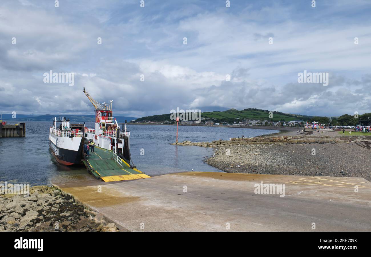 small landing craft style Caledonian MacBrayne ferry Loch Riddon in ...