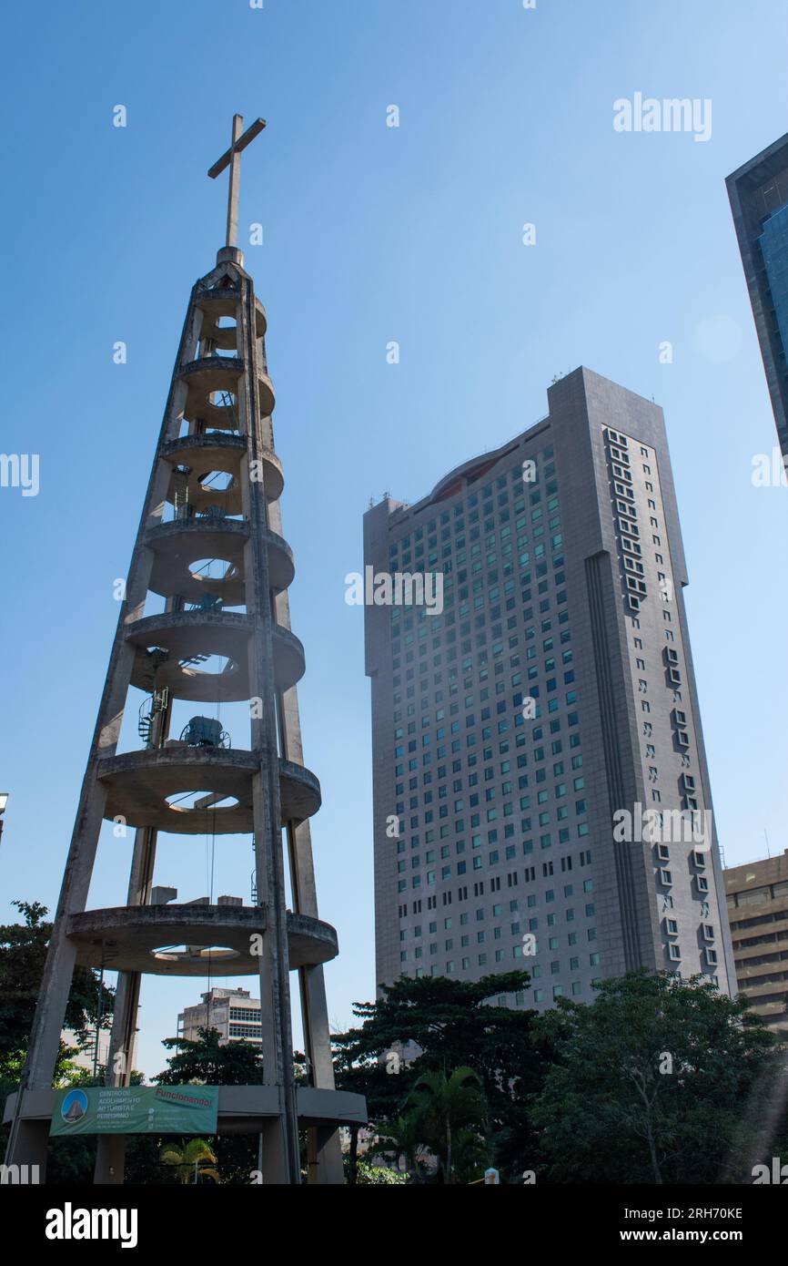 Rio de Janeiro, Brazil: skyline with bell tower of Metropolitan ...