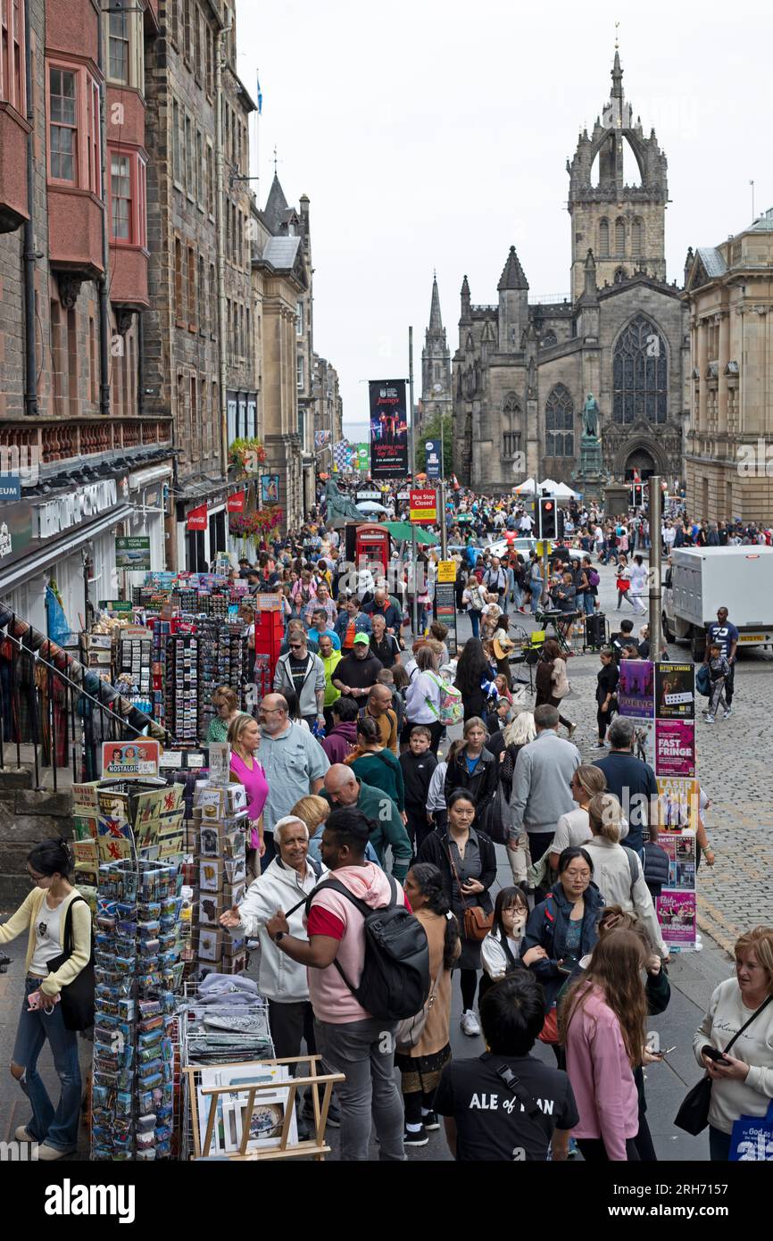 Edinburgh, Scotland, UK. 14 August 2023. Busy city centre at the ...
