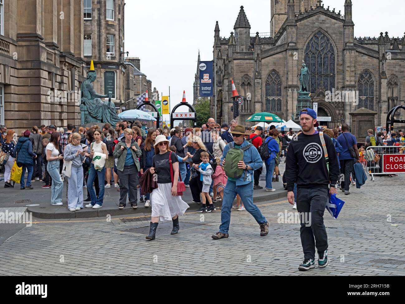 Edinburgh, Scotland, UK. 14 August 2023. Busy city centre at the ...