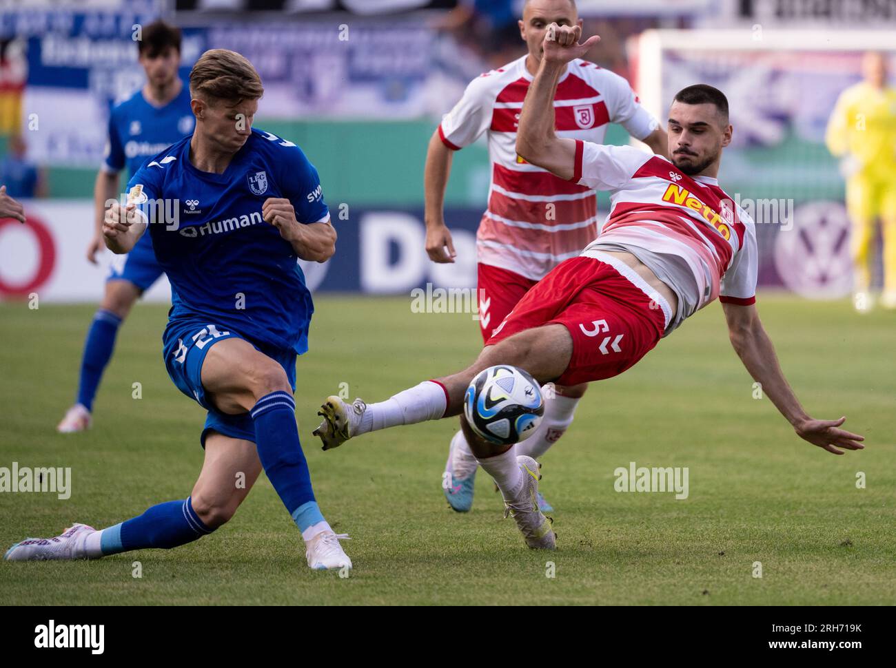 Regensburg, Germany. 14th Aug, 2023. Soccer: DFB Cup, Jahn Regensburg ...