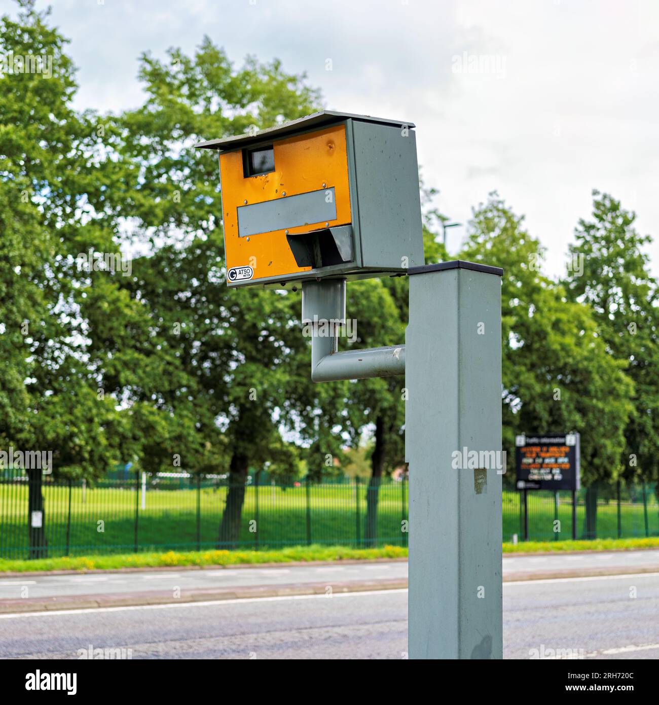 Manchester UK 13 Aug 2023 speed camera on the road side to catch ...