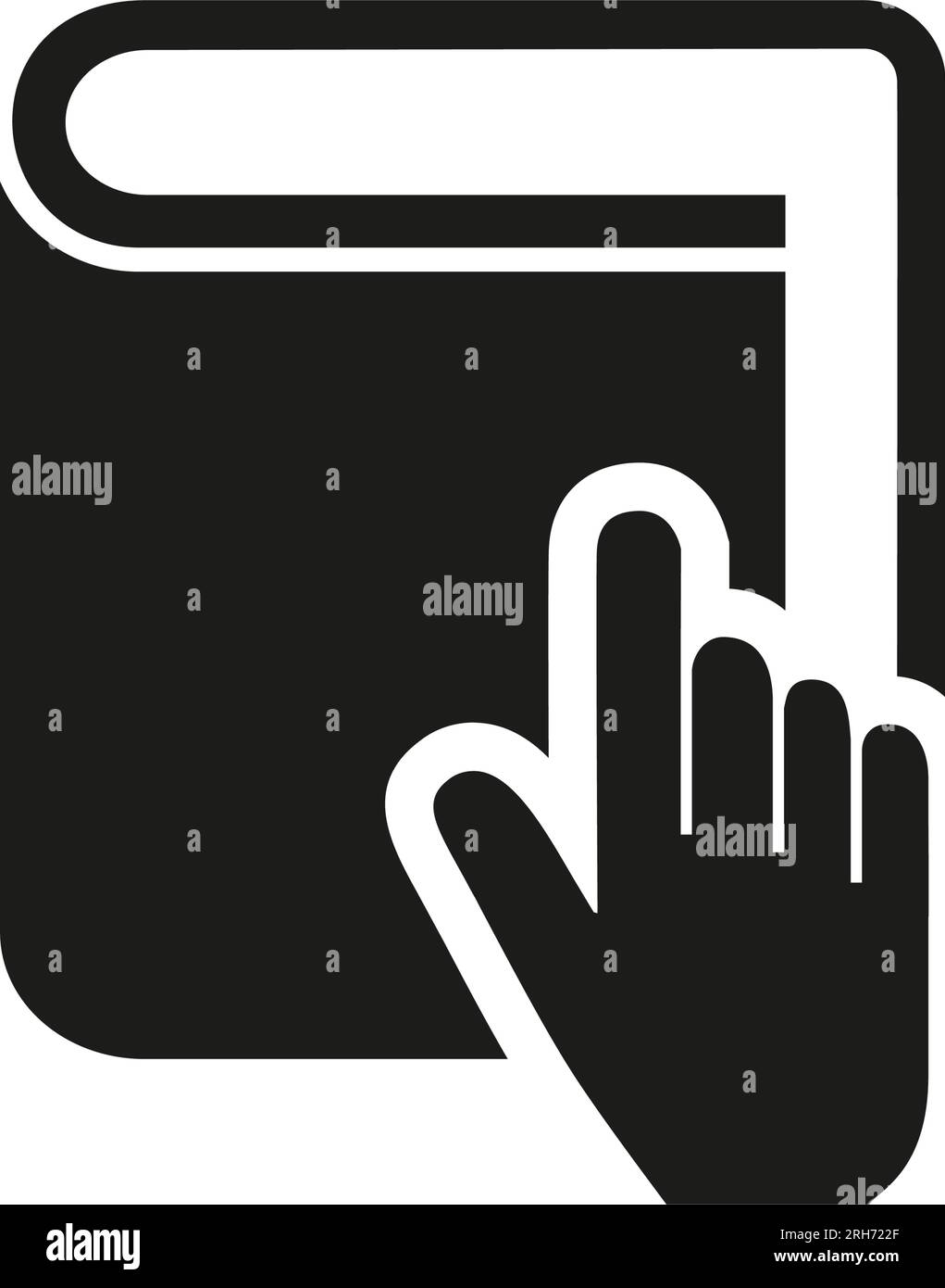 Hand pointing at book as cursor simple icon Stock Vector Image & Art ...