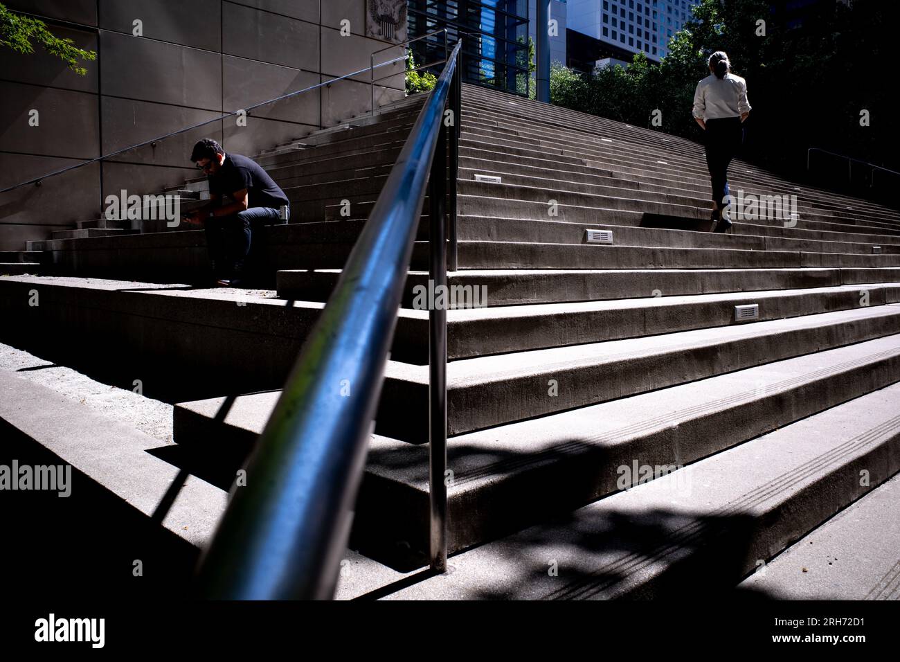 Seattle, USA. 2 Aug, 2023. People on the US District Court House steps ...