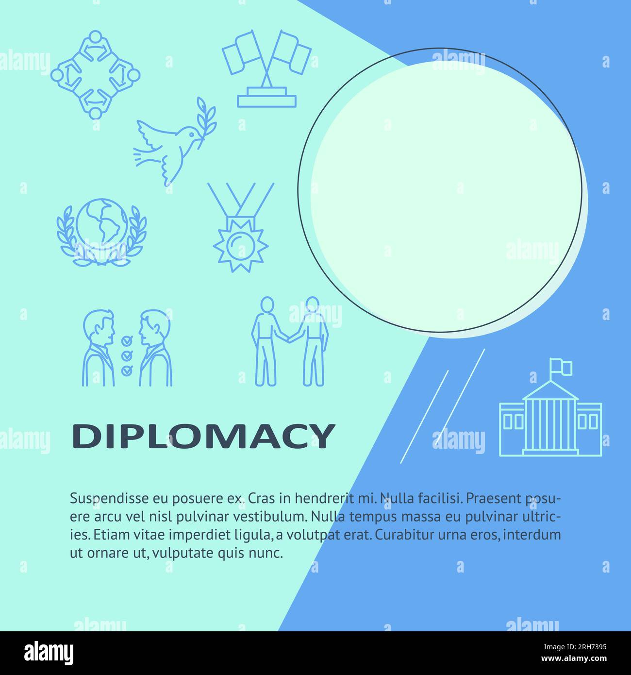 Diplomacy and international cooperation banner with place for text ...
