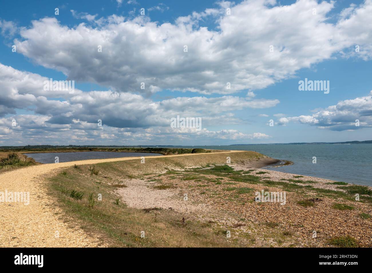 footpath along the Solent Way between Lymington and Keyhaven Stock ...