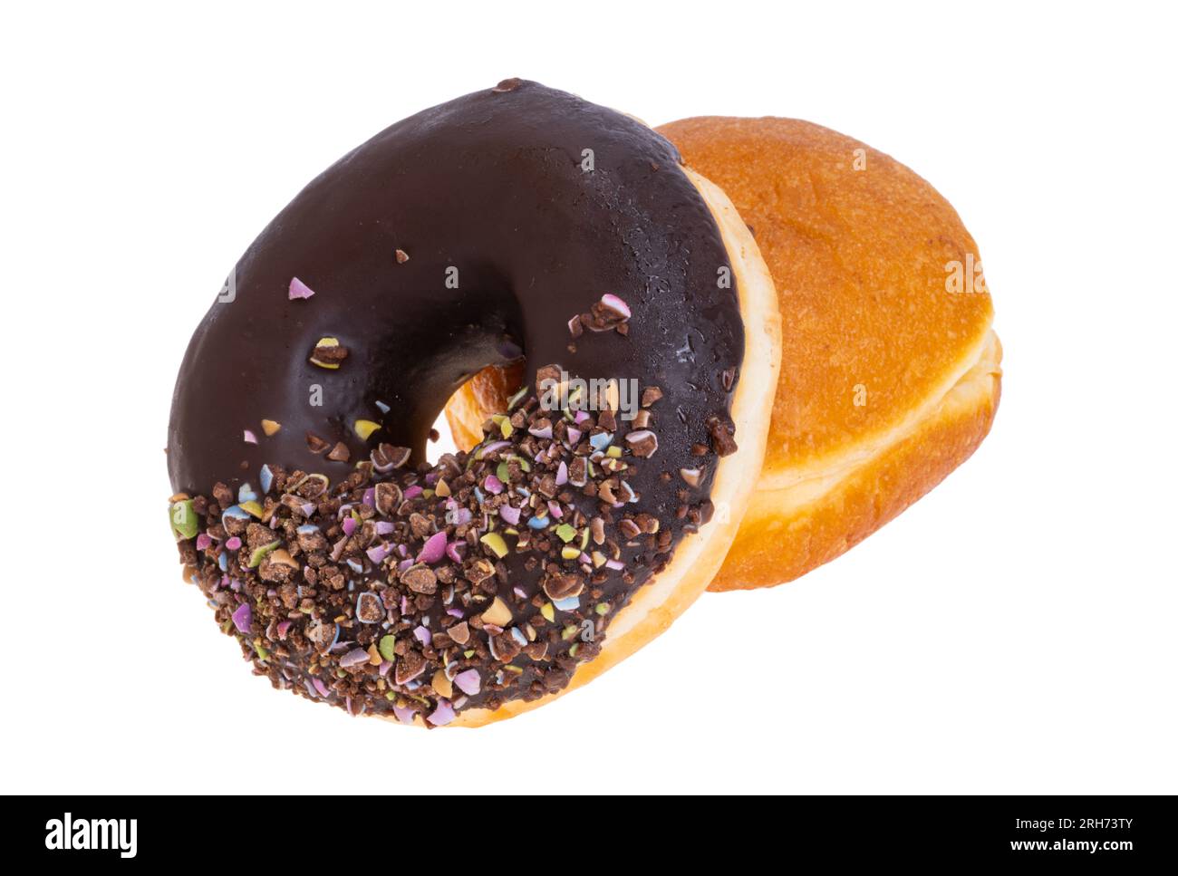 chocolate donut isolated on white background Stock Photo - Alamy