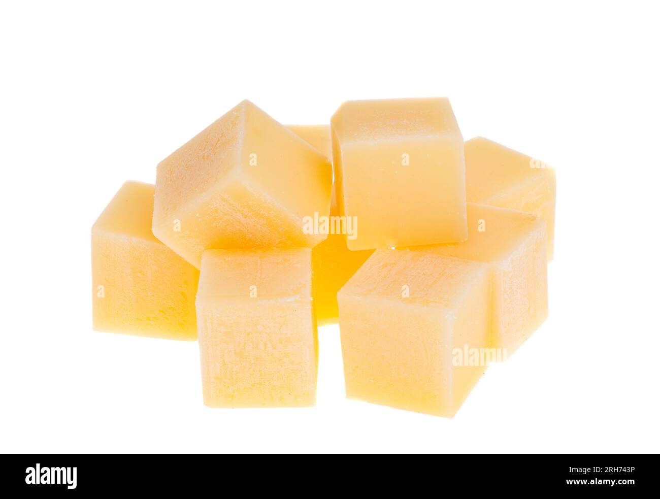 cheese cubes isolated on white background Stock Photo - Alamy