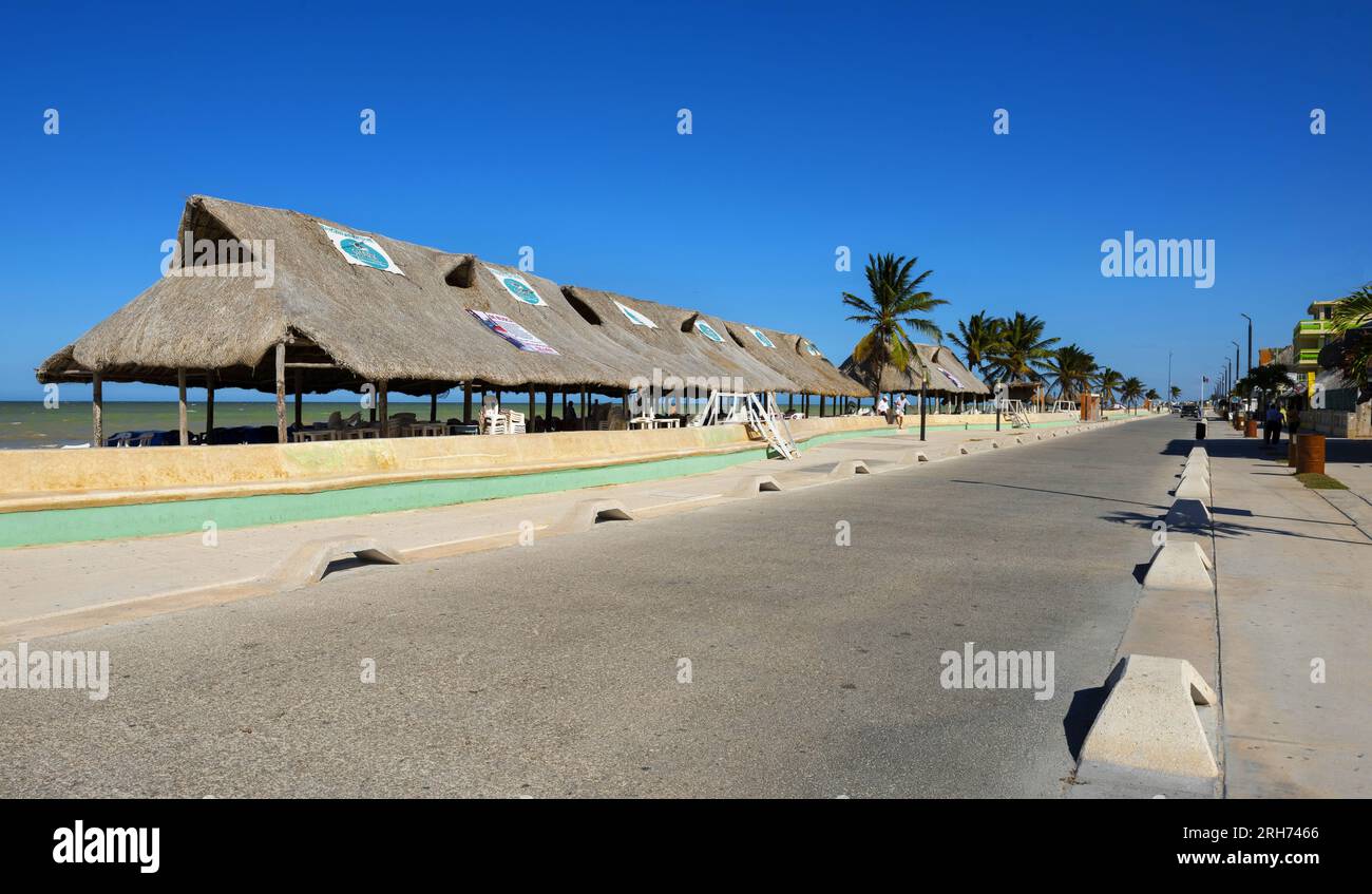 Coastal promenade in Progreso, Mexico Stock Photo - Alamy