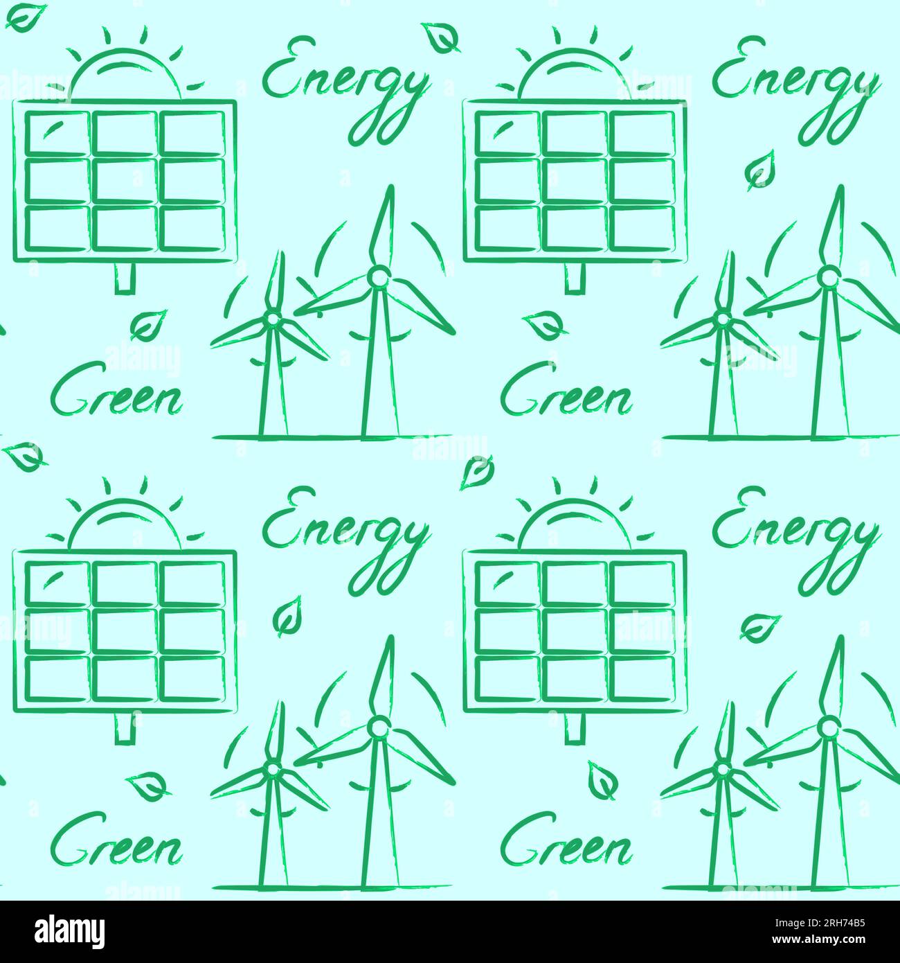 Ecology seamless pattern with Green Energy lettering and eco symbols ...