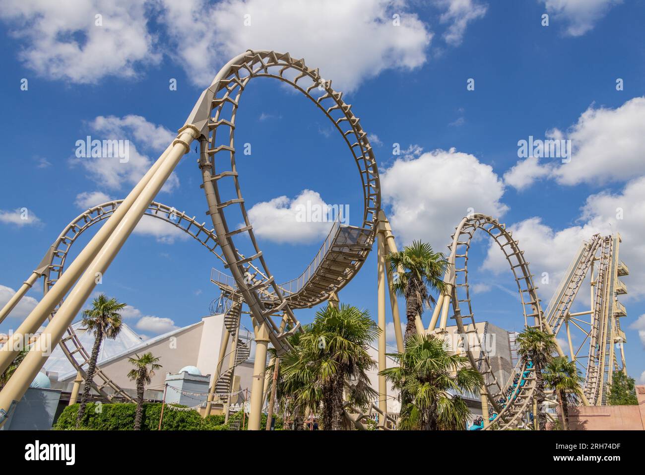 Walibi theme park Belgium. Rollercoaster park near Brussels and Wavre ...