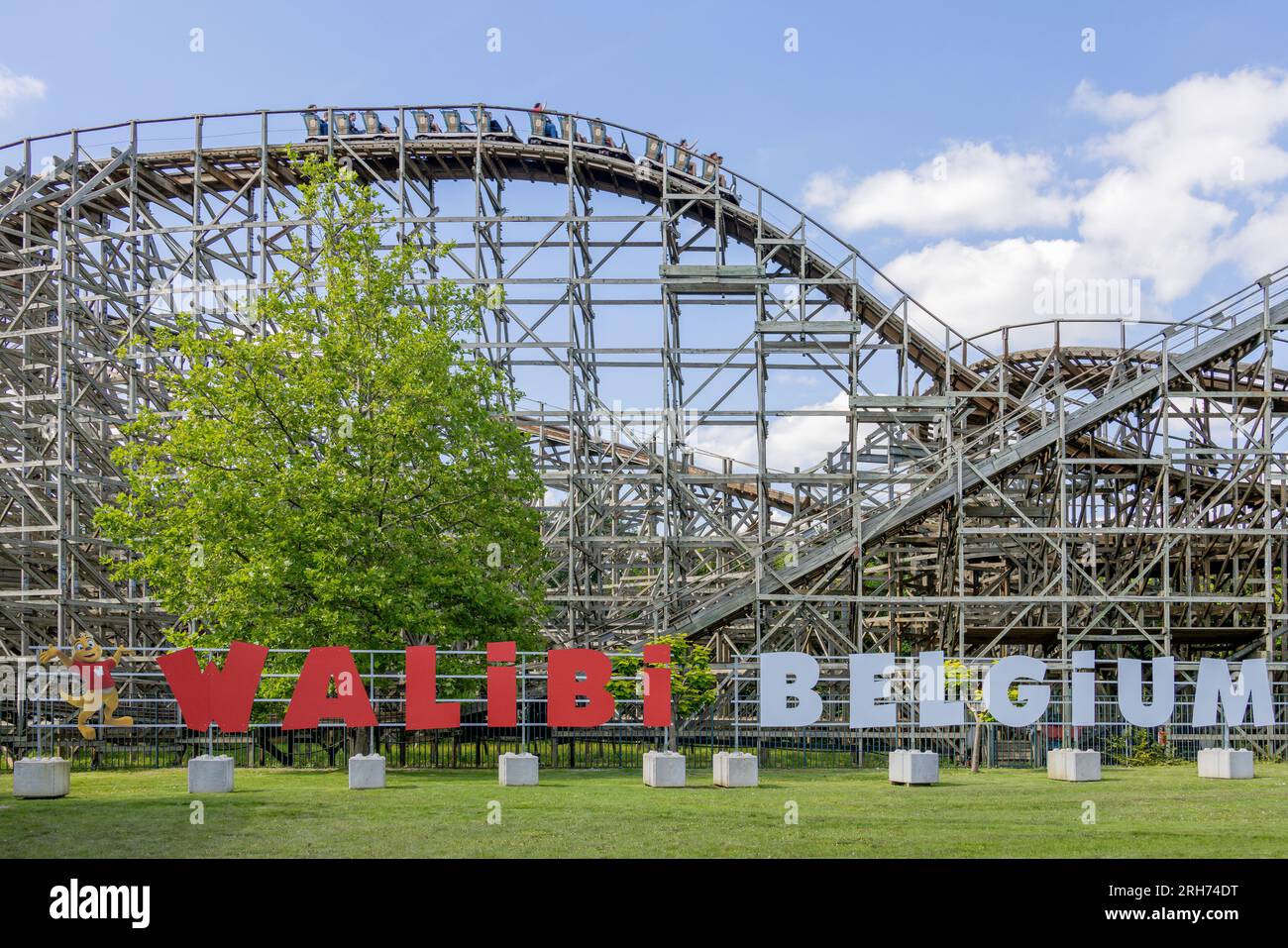 Walibi theme park Belgium. Rollercoaster park near Brussels and Wavre ...