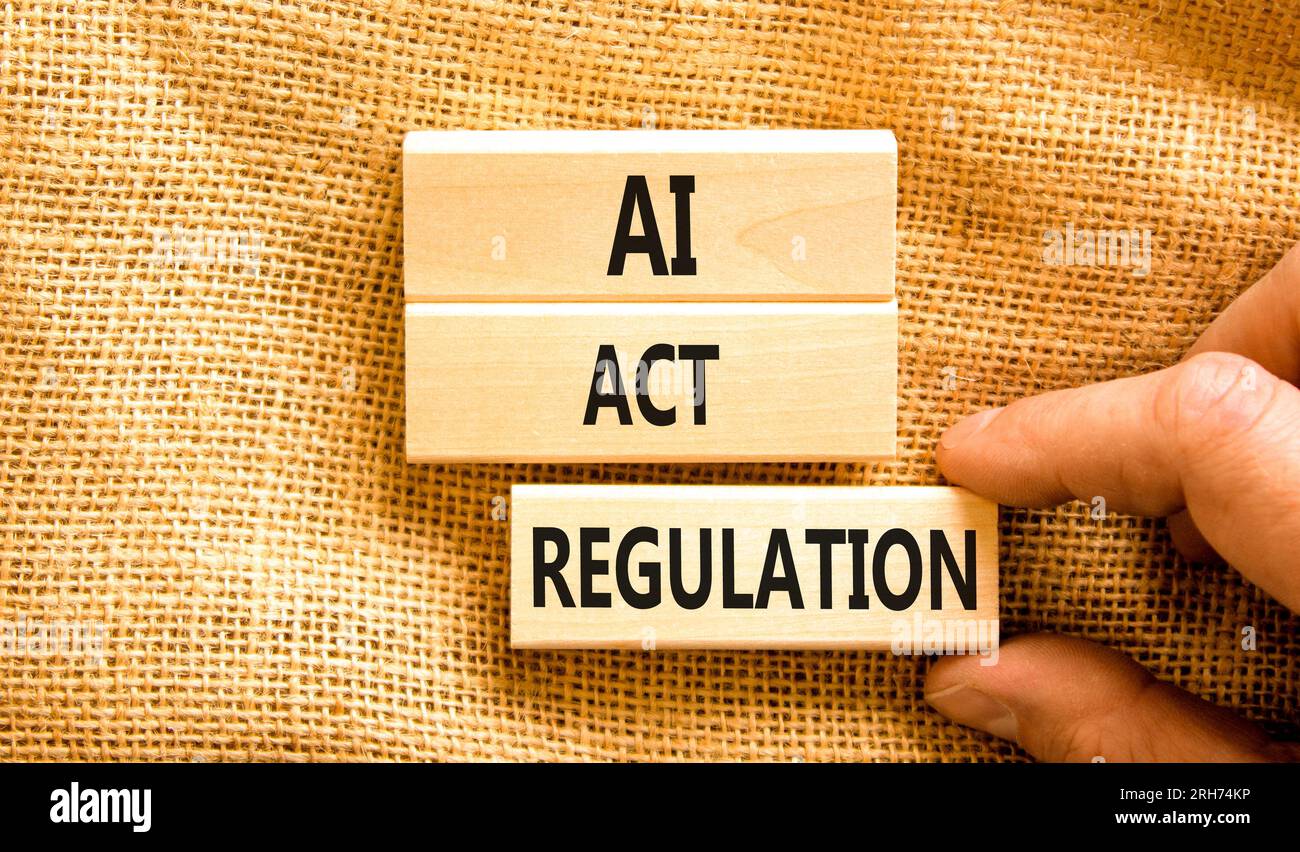 AI act regulation symbol. Concept words AI artificial intelligence act ...