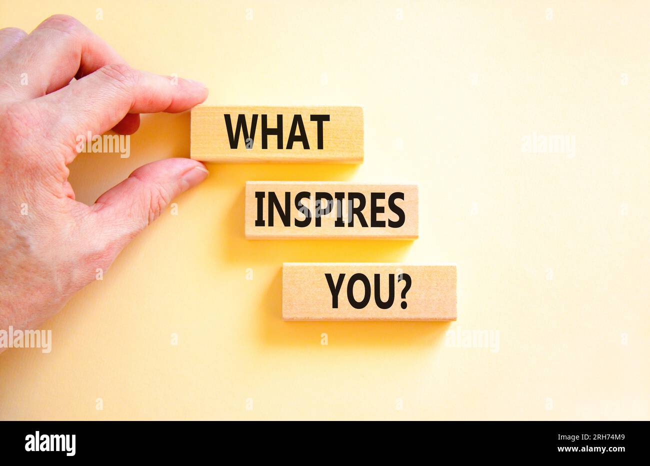 What inspires you symbol. Concept words What inspires you on wooden ...