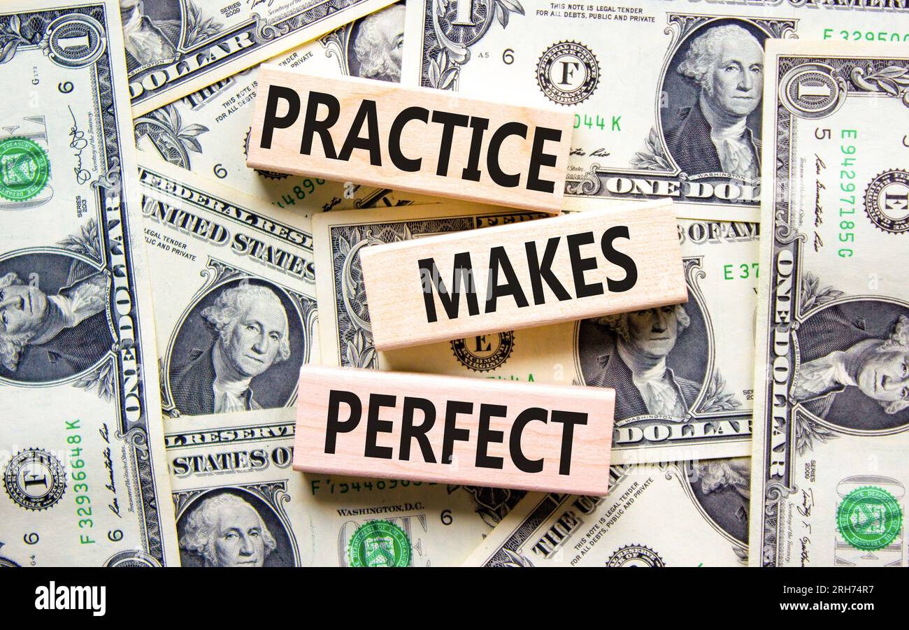 Practice makes perfect symbol. Concept words Practice makes perfect on ...