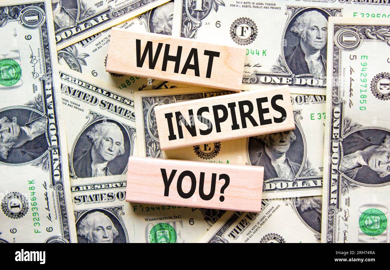 What inspires you symbol. Concept words What inspires you on wooden ...