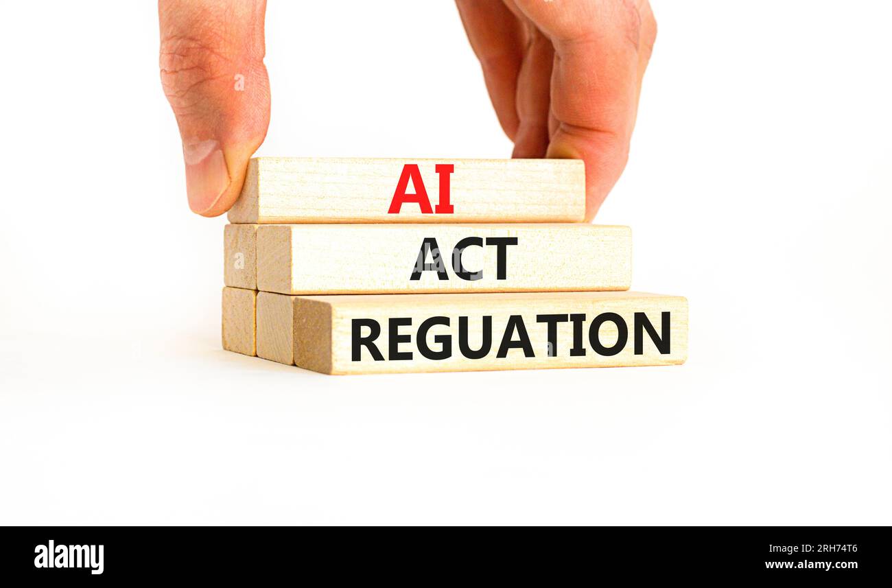 AI act regulation symbol. Concept words AI artificial intelligence act ...
