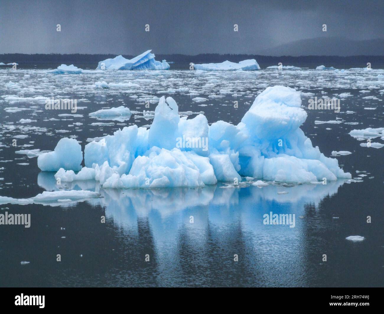Icebergs from the San Rafael Glacier in the San Rafael Lagoon in Laguna ...