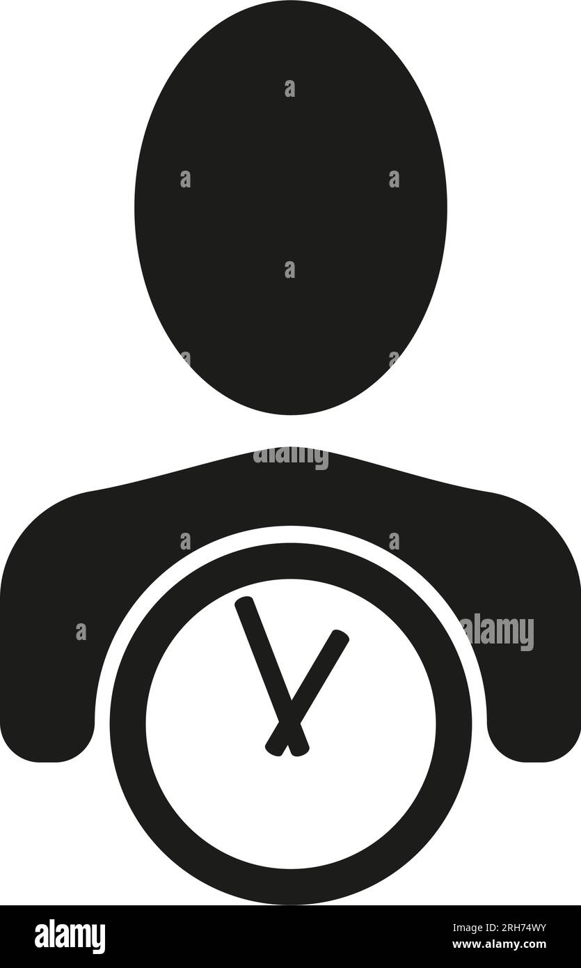 Man with clock as time symbol simple icon Stock Vector Image & Art - Alamy