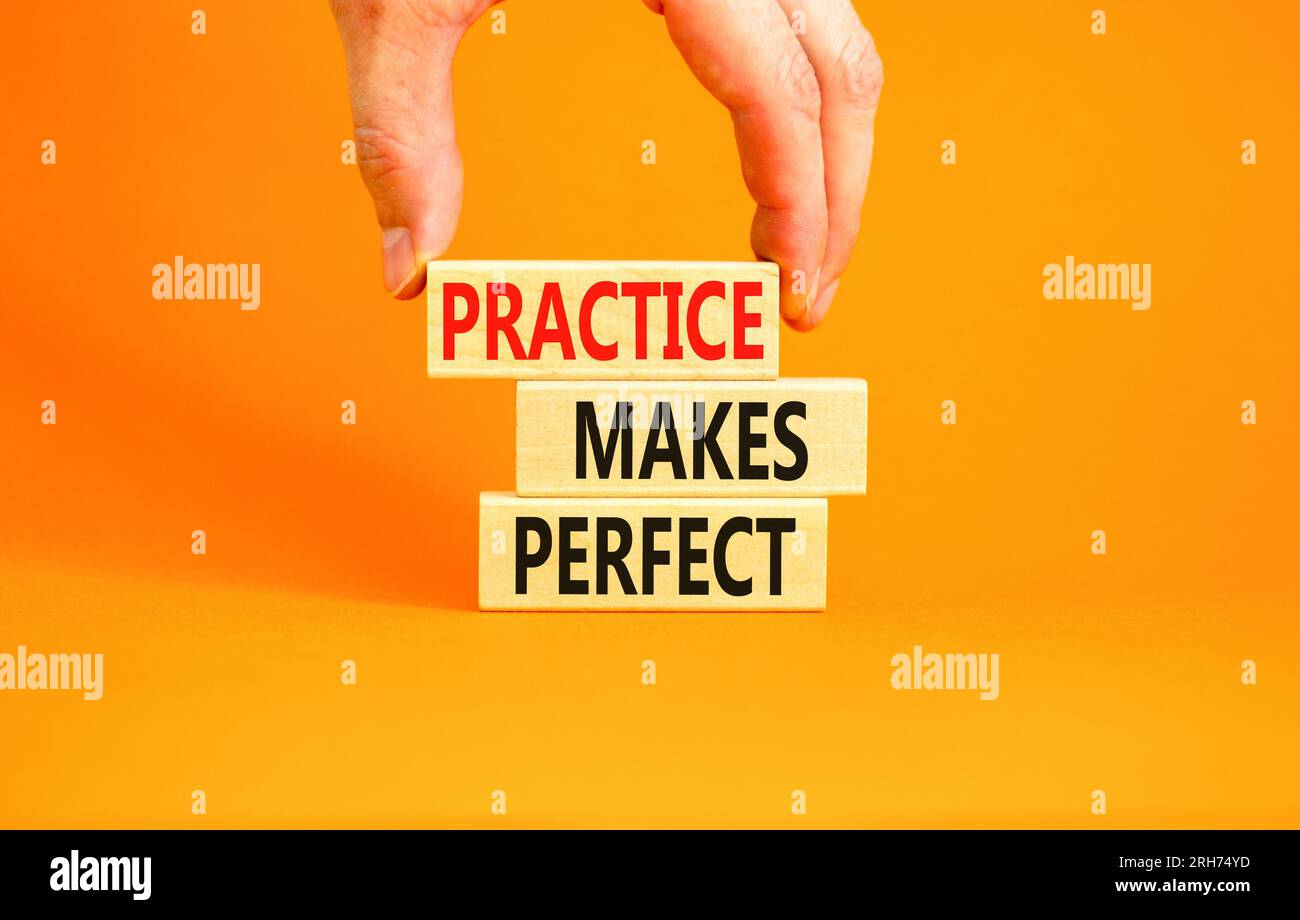 Practice makes perfect symbol. Concept words Practice makes perfect on ...