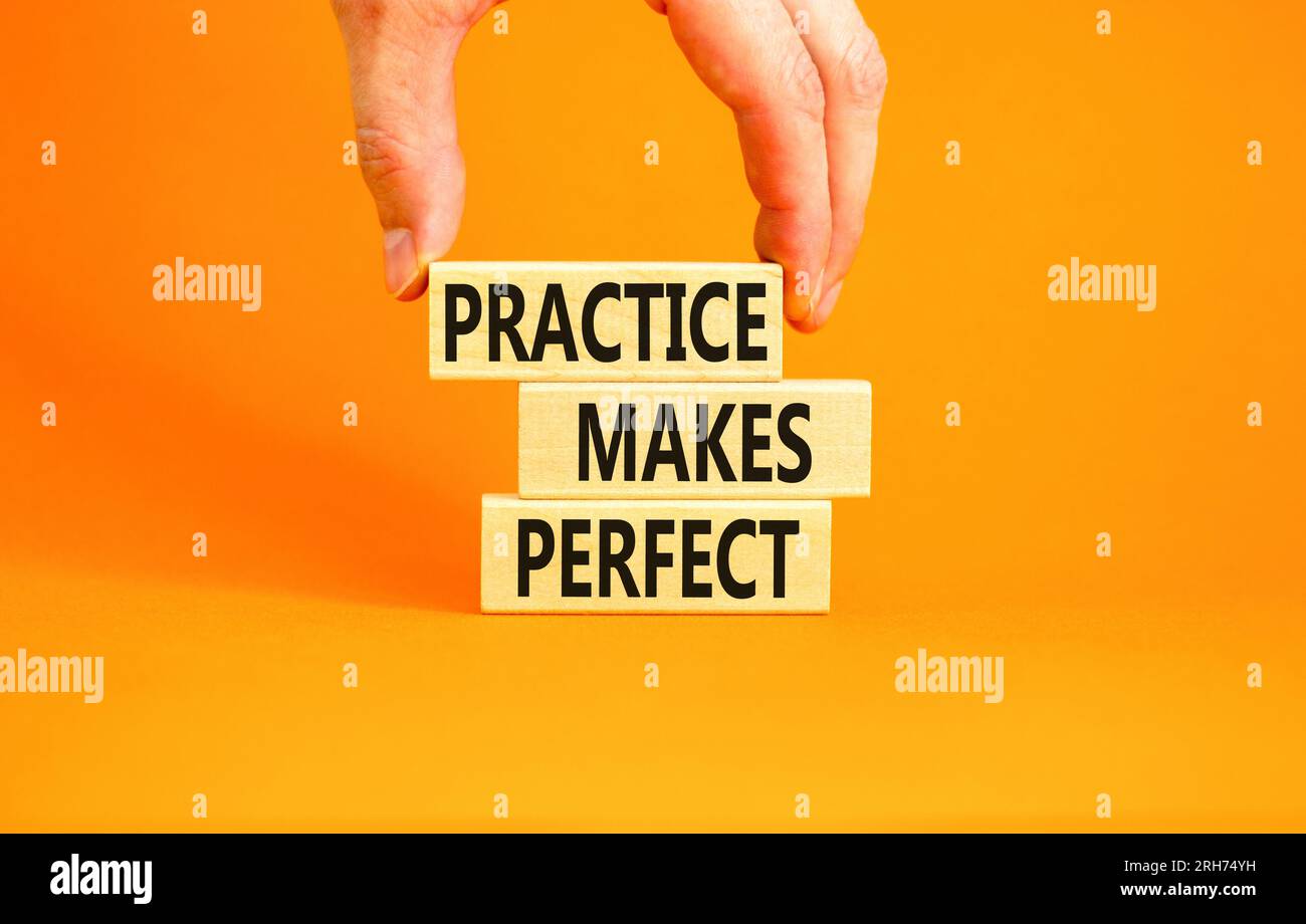Practice makes perfect symbol. Concept words Practice makes perfect on ...