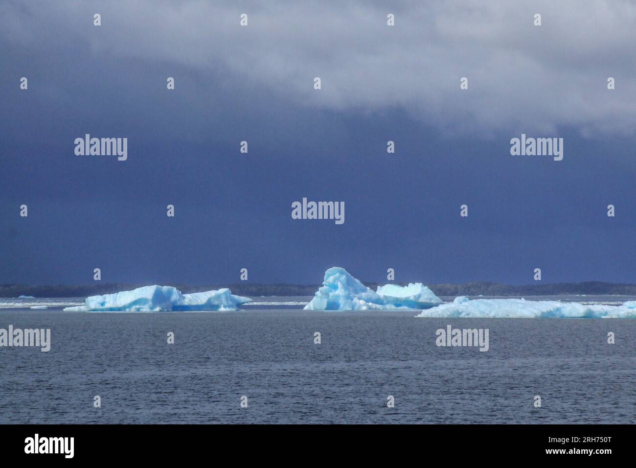 Icebergs from the San Rafael Glacier in the San Rafael Lagoon in Laguna ...
