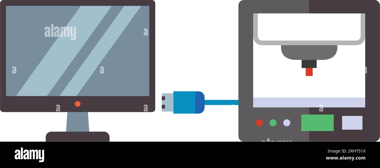 3d printer connected to computer icon Stock Vector Image & Art - Alamy