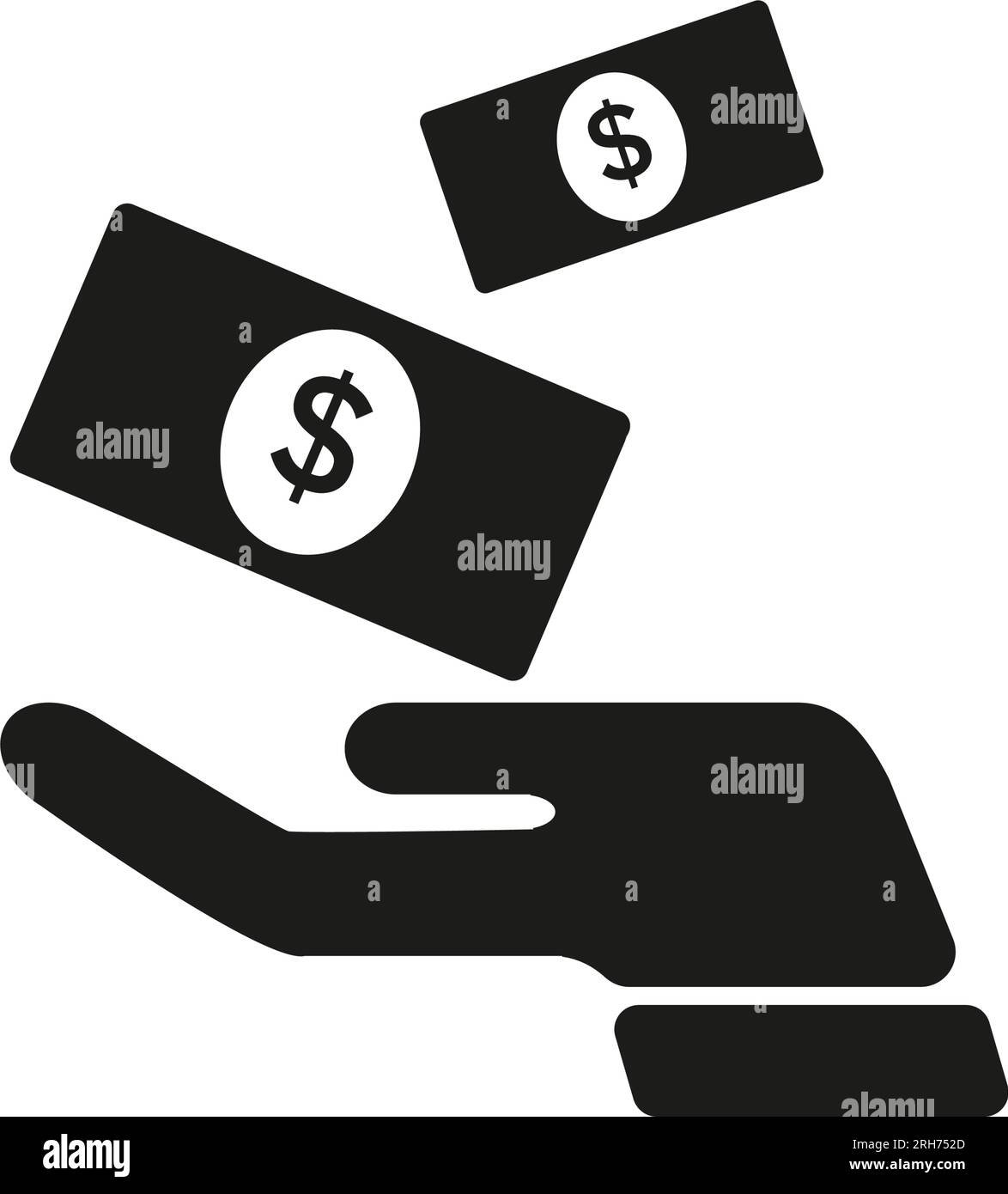 Money falling on hand simple icon Stock Vector Image & Art - Alamy