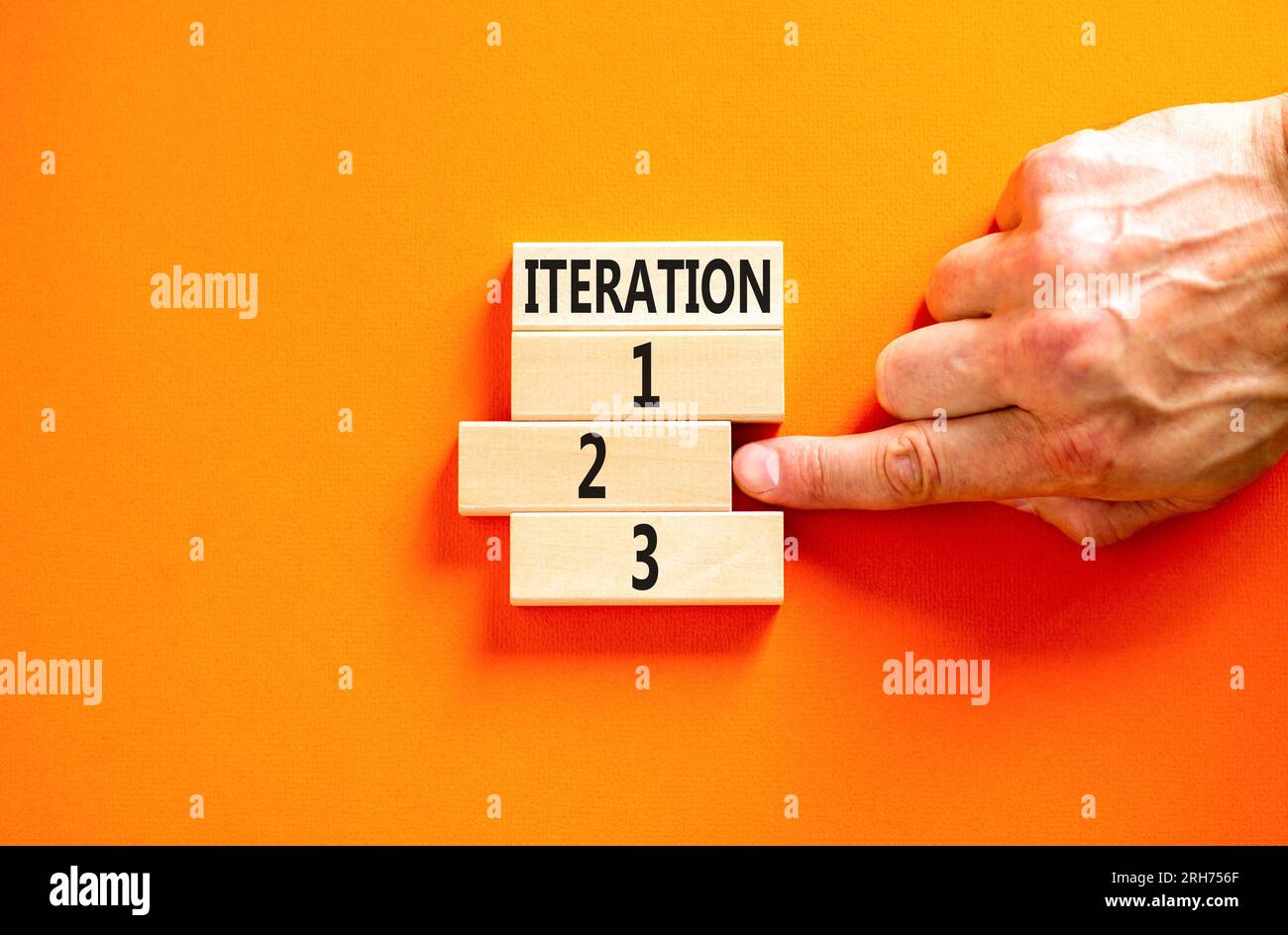 Time to iteration 2 symbol. Concept word Iteration 1 2 3 on wooden ...
