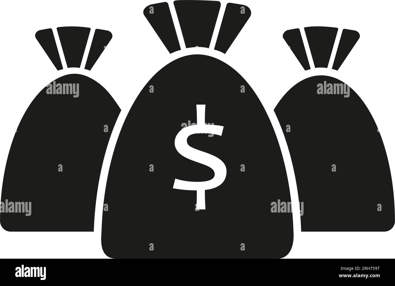 Money bags black flat Cut Out Stock Images & Pictures - Alamy