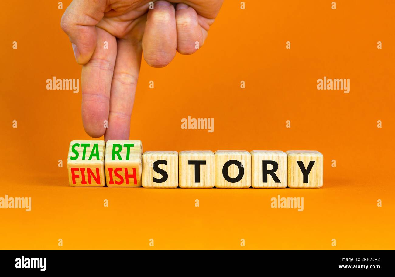 Start or finish story symbol. Concept words Start story and Finish ...