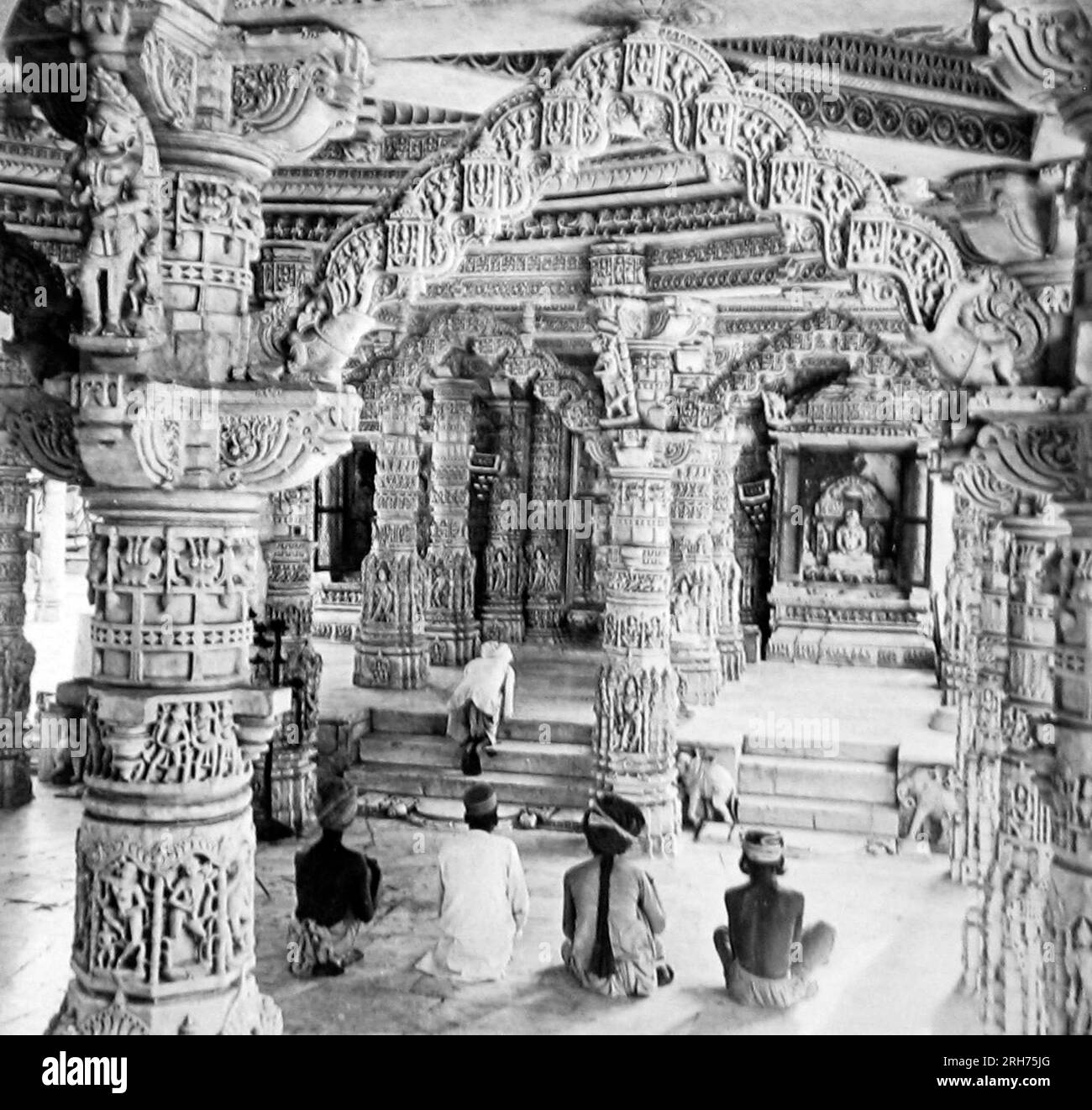 Temple of Vimala Sah, Mount Sabu, India, Victorian period Stock Photo ...