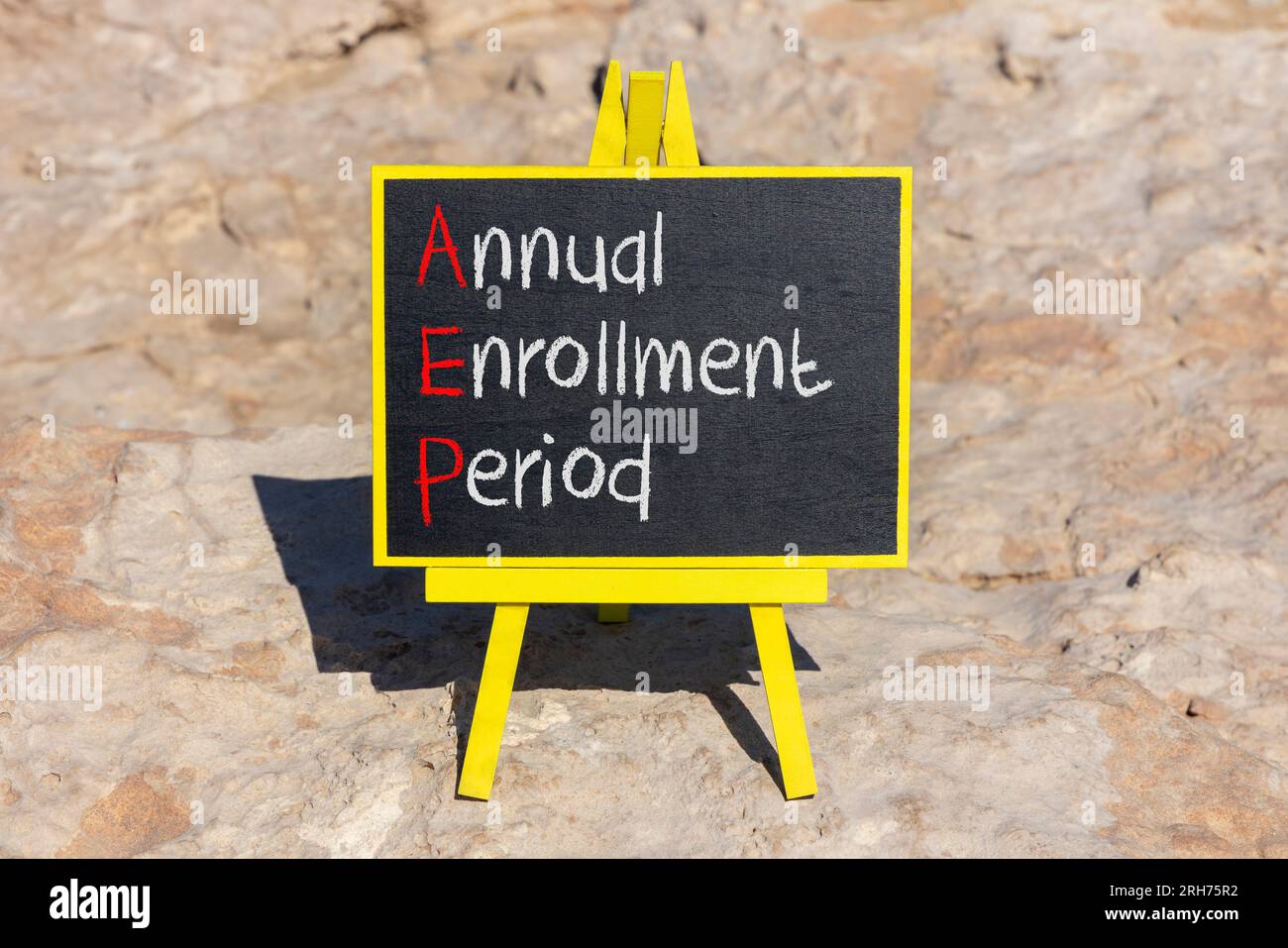 AEP symbol. Concept words AEP Annual enrollment period on beautiful ...