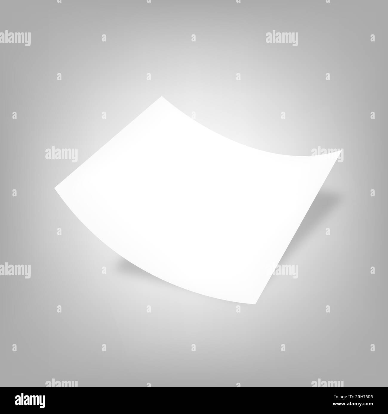 Blank white sheet blank with shadow on gray background, vector ...