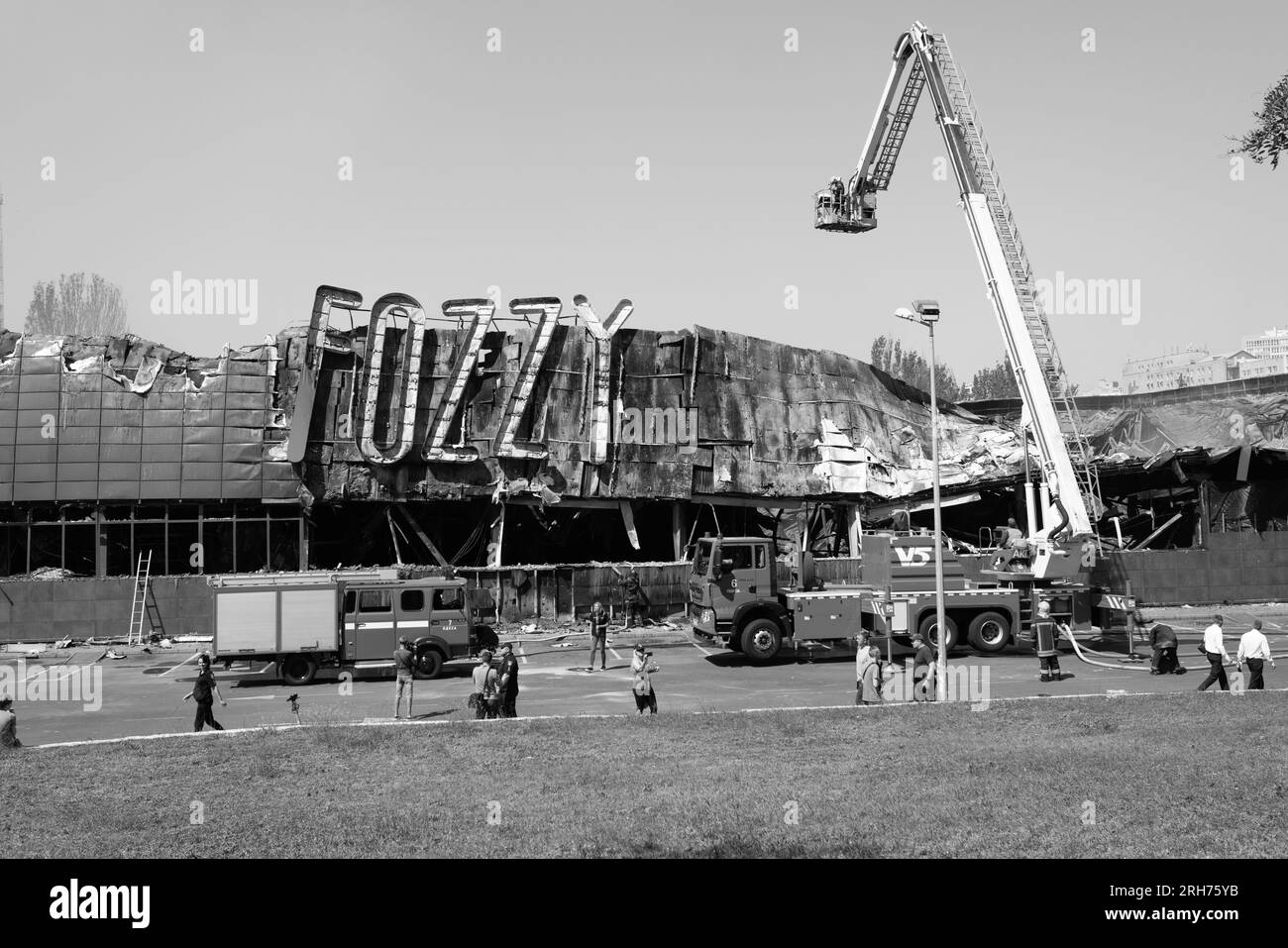 ODESSA UKRAINE -AUGUST 14 2023: Ruin of shopping center FOZZI destroyed ...