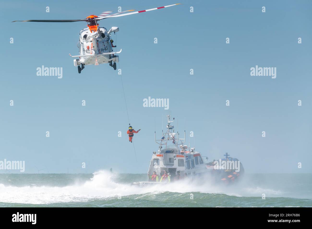 An AgustaWestland AW189 rescue helicopter of the Netherlands Coastguard ...