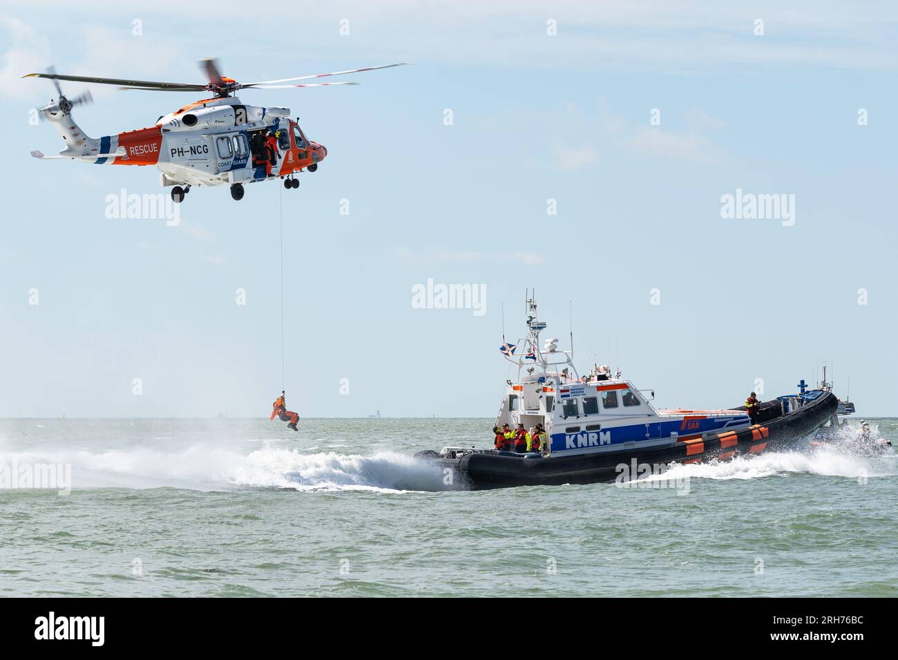 An AgustaWestland AW189 rescue helicopter of the Netherlands Coastguard ...