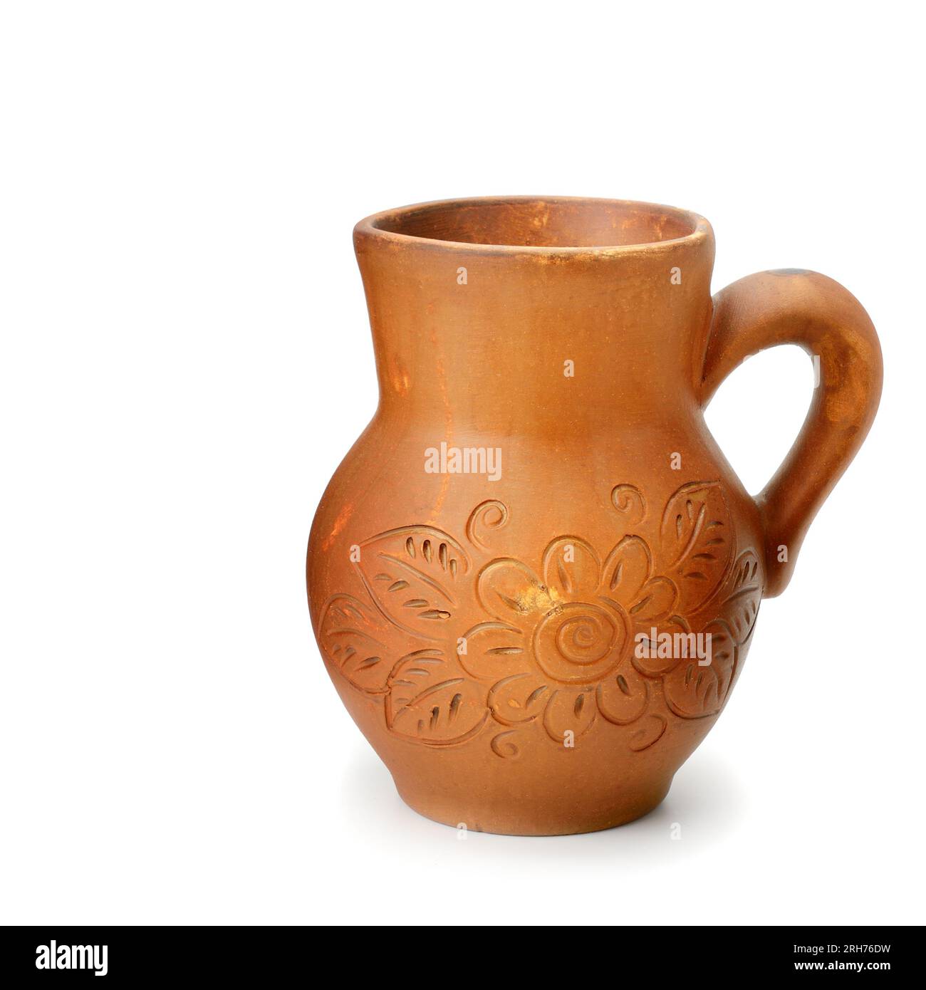 Beautiful clay pot isolated on white background Stock Photo - Alamy