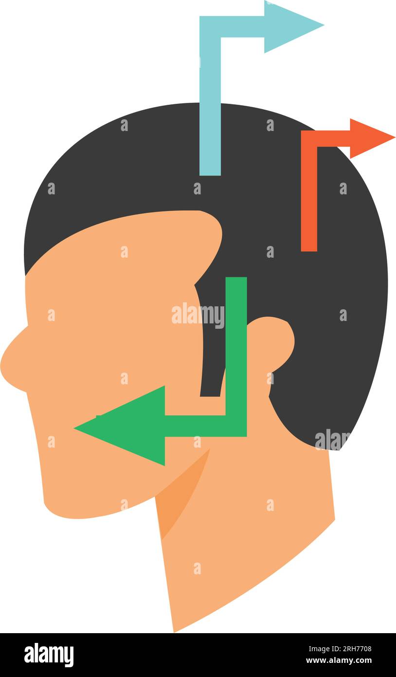 Arrows showing brain network vector icon Stock Vector Image & Art - Alamy